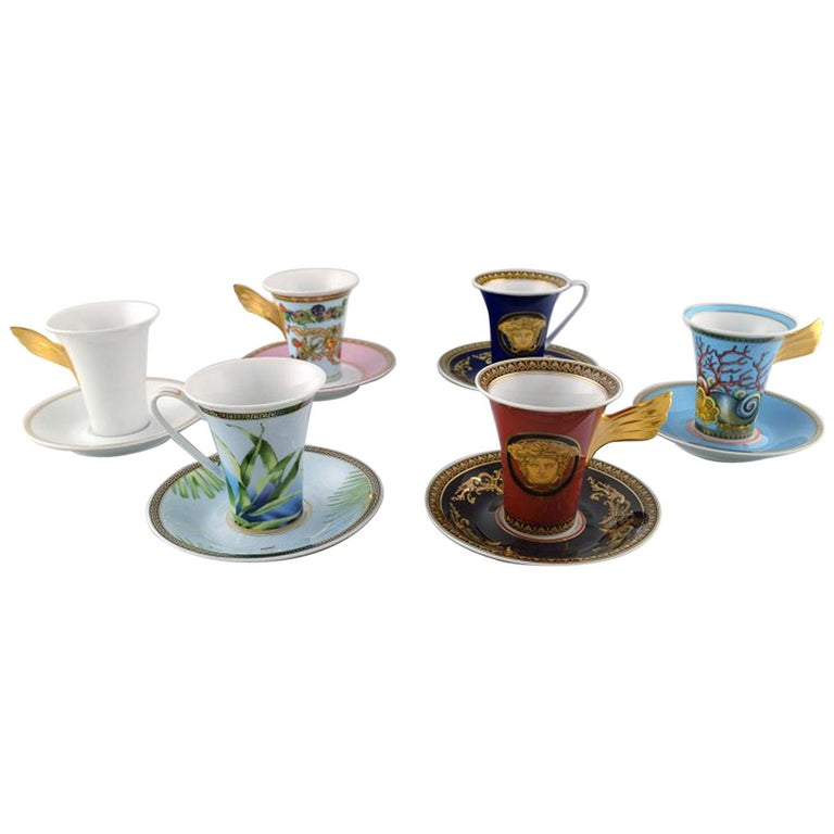 Gianni Versace for Rosenthal, Set of 6 Coffee Cups with Saucers at ...