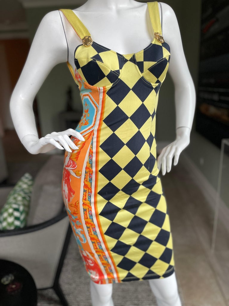 Gianni Versace for Versus Vintage 1980's Baroque Harlequin Pattern ...