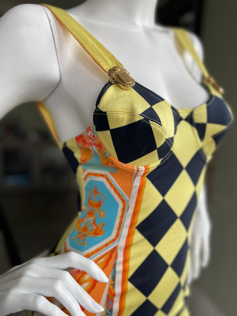 Gianni Versace for Versus Vintage 1980's Baroque Harlequin Pattern ...