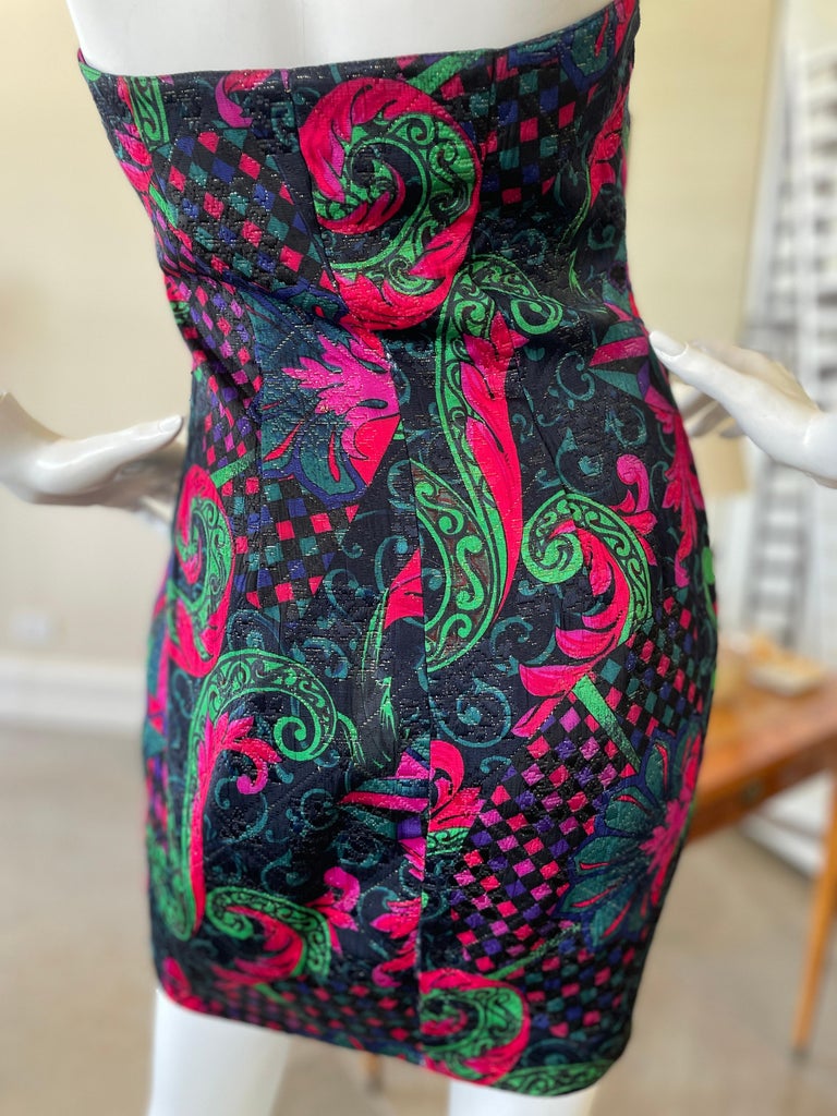 Gianni Versace for Versus Vintage Baroque Glitter Pattern Dress For ...