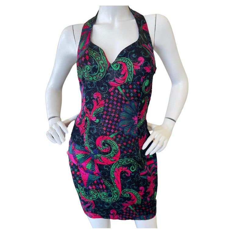 Gianni Versace for Versus Vintage Baroque Glitter Pattern Dress For ...