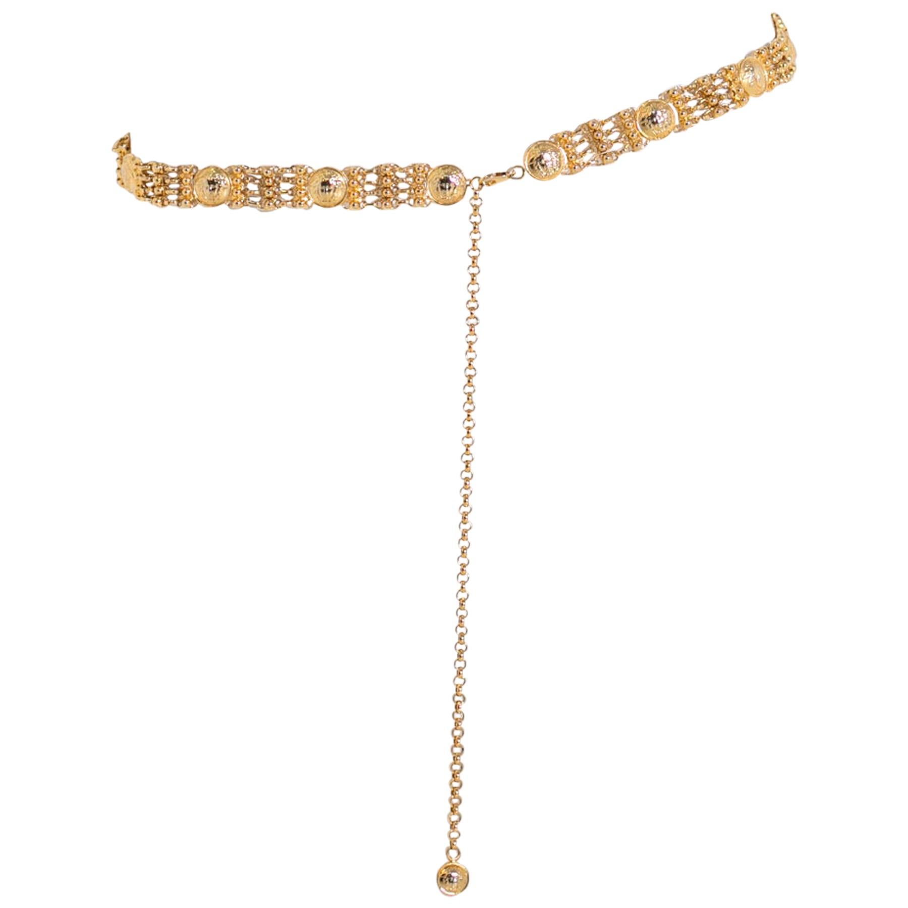 Gianni Versace wide snakeskin belt with Giant Medusa head buckle at ...