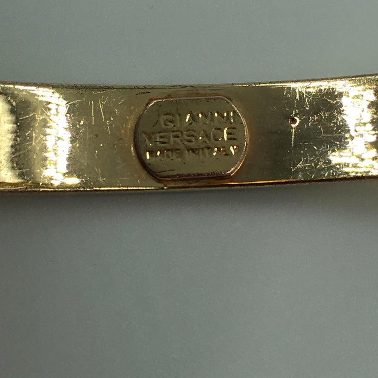 Gianni Versace Gold Plated Medusa Bangle Bracelet For Sale at 1stDibs ...