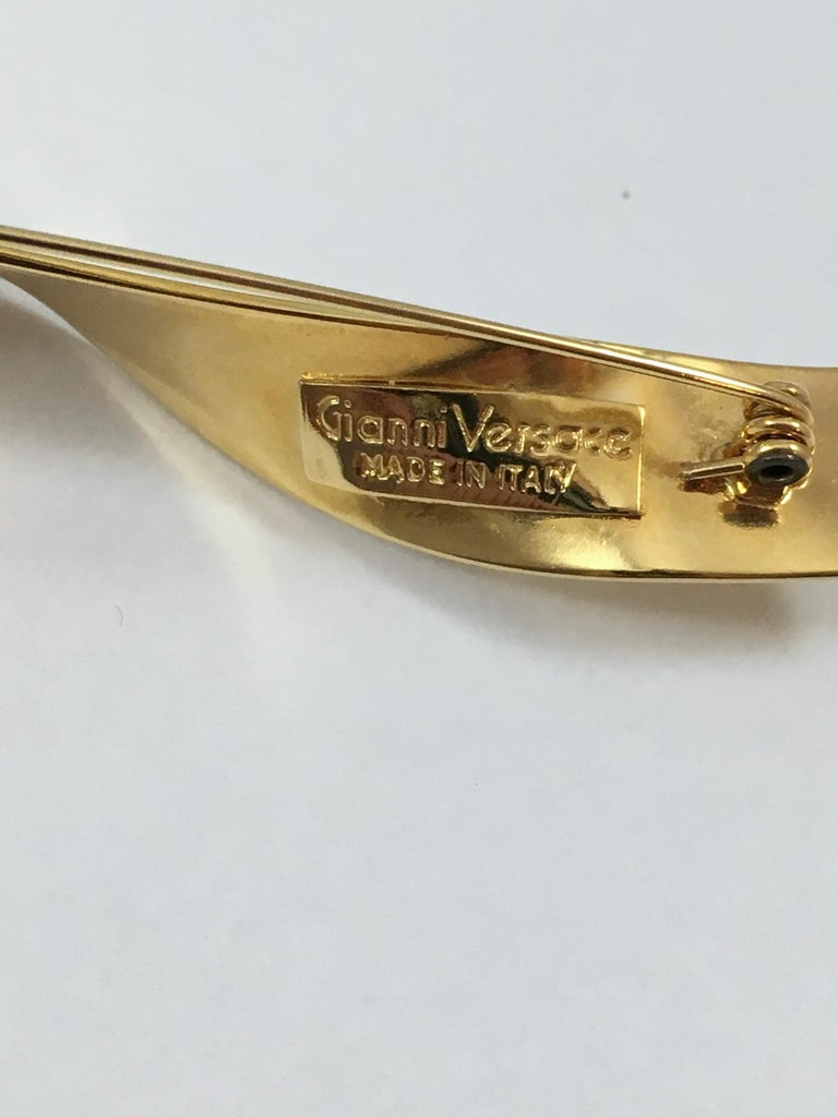 Gianni Versace Huge Goldtone Brooch by Ugo Correani 1980s For Sale at ...