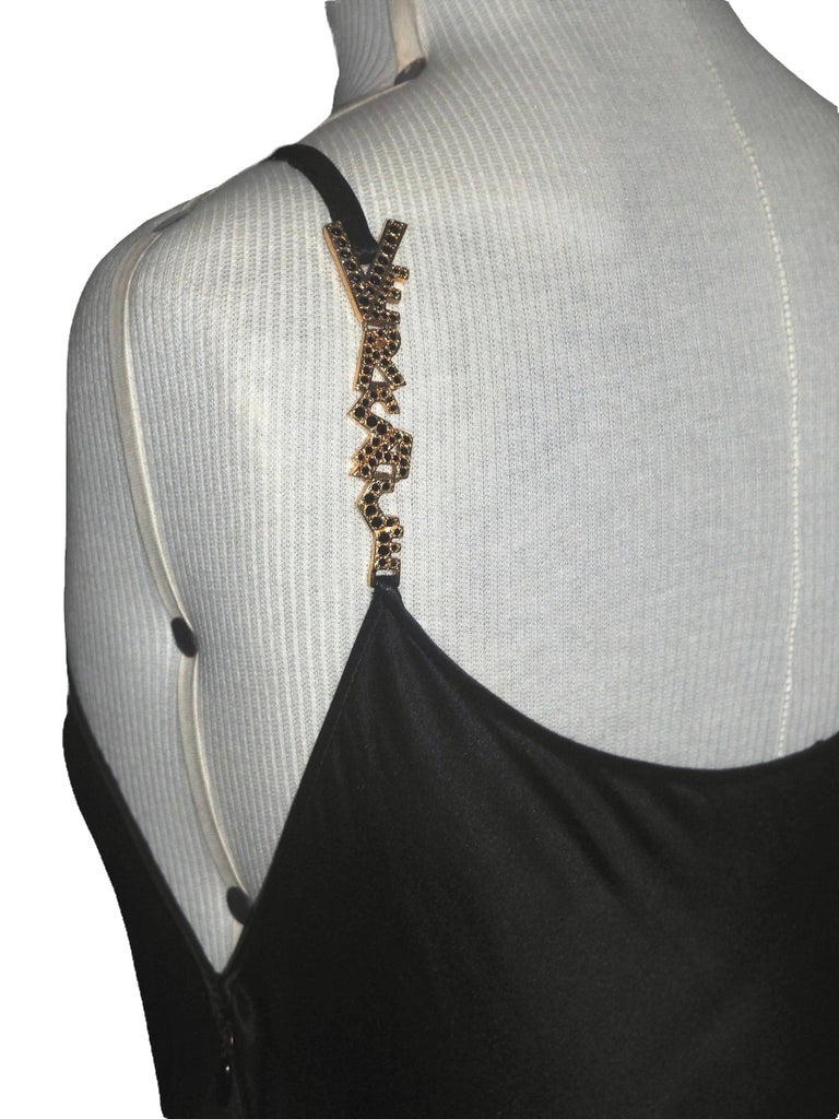 Gianni Versace ICONIC FW 1996 Diamante Strap Gown For Sale at 1stDibs