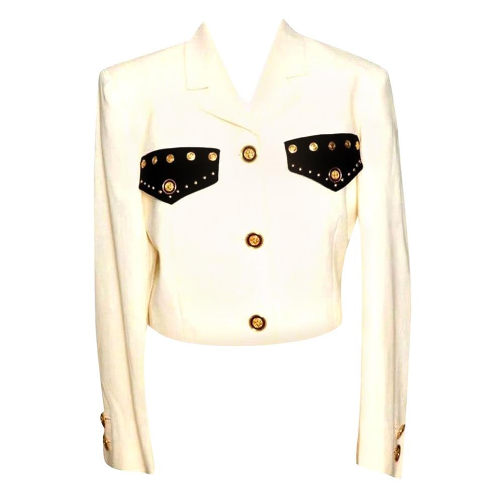 Gianni Versace Jacket with Medusa Buttons For Sale at 1stDibs