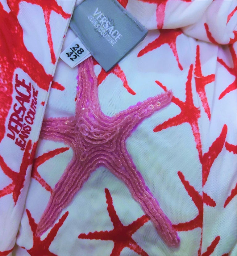 Gianni Versace Jeans Couture Starfish Sea Star Shell Sequin Evening ...