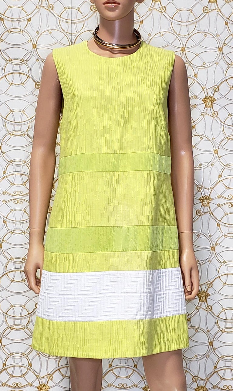GIANNI VERSACE LEMON COTTON and FLAX DRESS 46 -10 For Sale at 1stDibs ...
