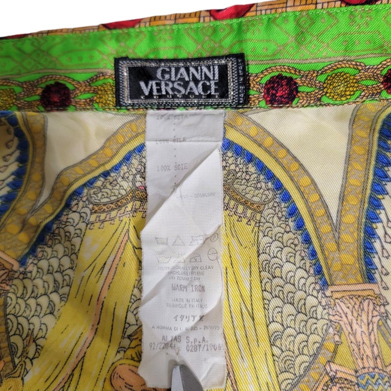 Gianni Versace Marco Polo Silk Shirt Chinese Emperor Peacocks 1992 For ...