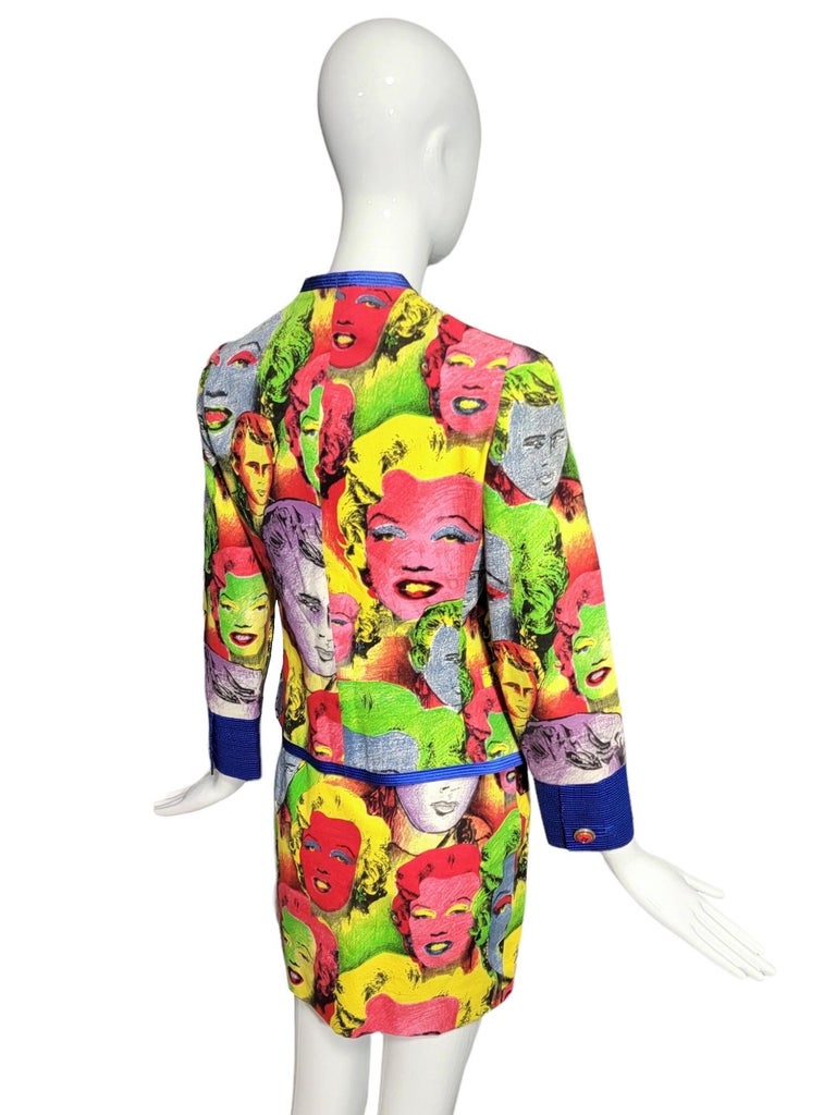 S/S 1991 Gianni Versace Marilyn Monroe Pop Art Warhol Skirt Suit For ...