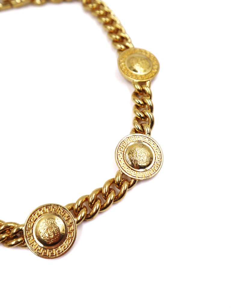 GIANNI VERSACE MEDALLION VINTAGE MEDUSA CHOKER Gold Neclace For Sale at ...
