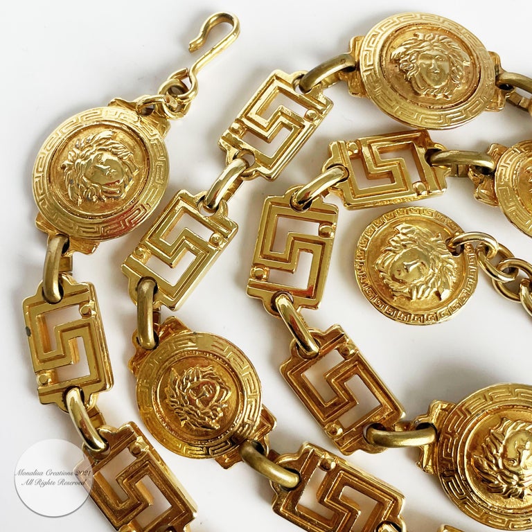 Gianni Versace Medusa Gold Chain Belt or Necklace Made in Italy Vintage ...