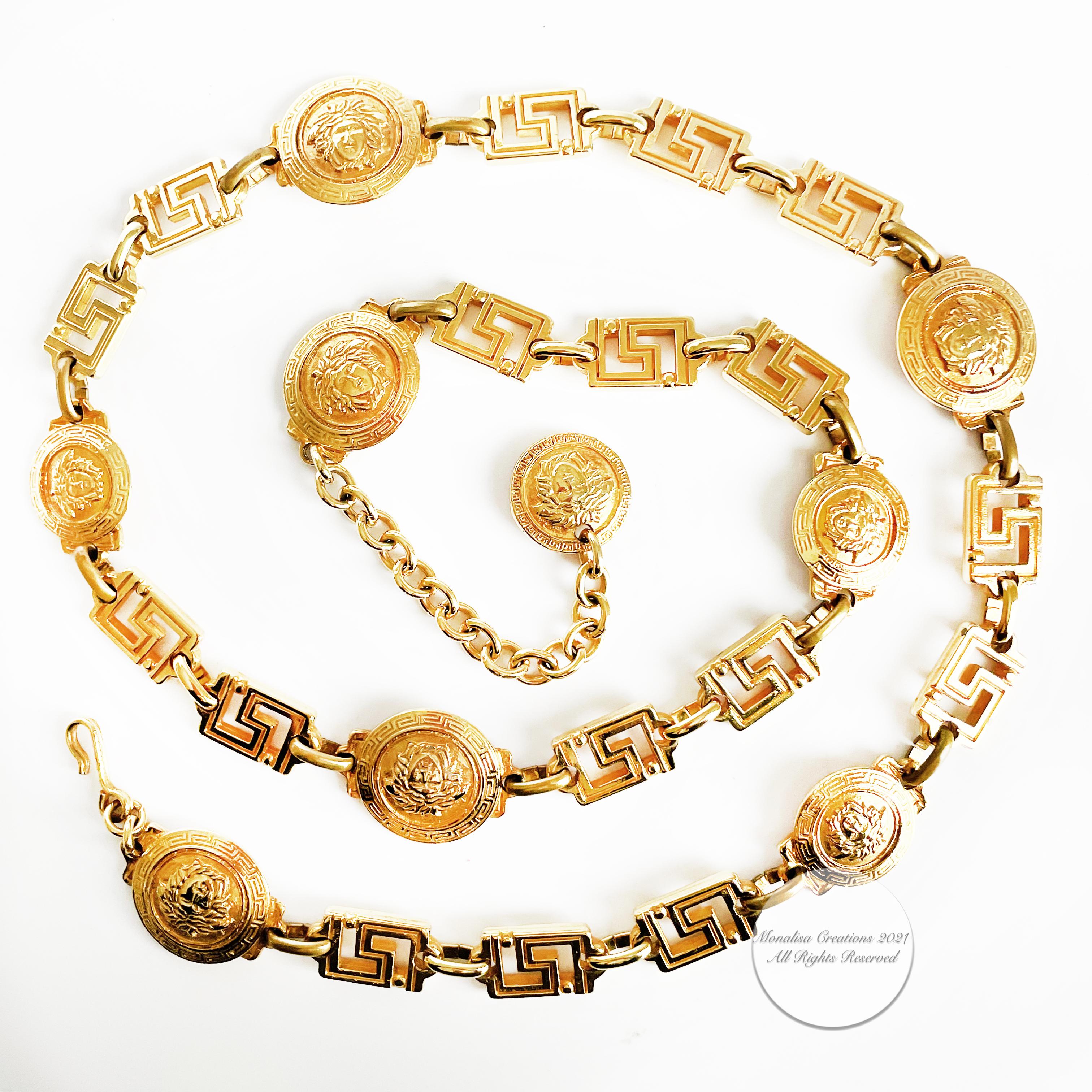 Gianni Versace Medusa Gold Chain Belt or Necklace Made in Italy Vintage ...