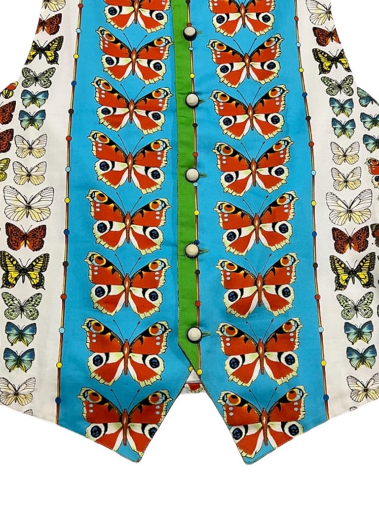 S/S 1995 Gianni Versace Iconic Butterfly Printed Vest For Sale at 1stDibs