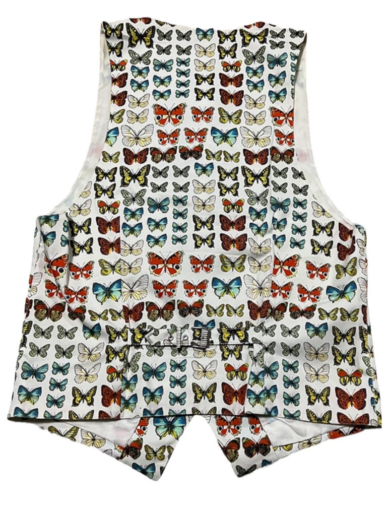 S/S 1995 Gianni Versace Iconic Butterfly Printed Vest For Sale at 1stDibs