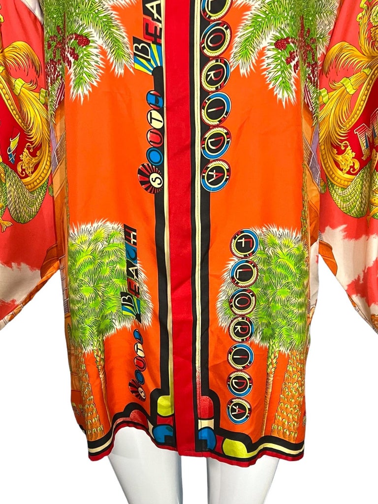 Gianni Versace Miami Silk Shirt Tropical South Beach 1993 XL For Sale ...