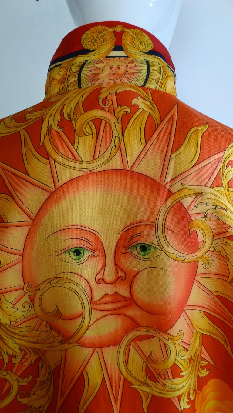 Gianni Versace "Miami and Sun" Print Silk Shirt at 1stDibs