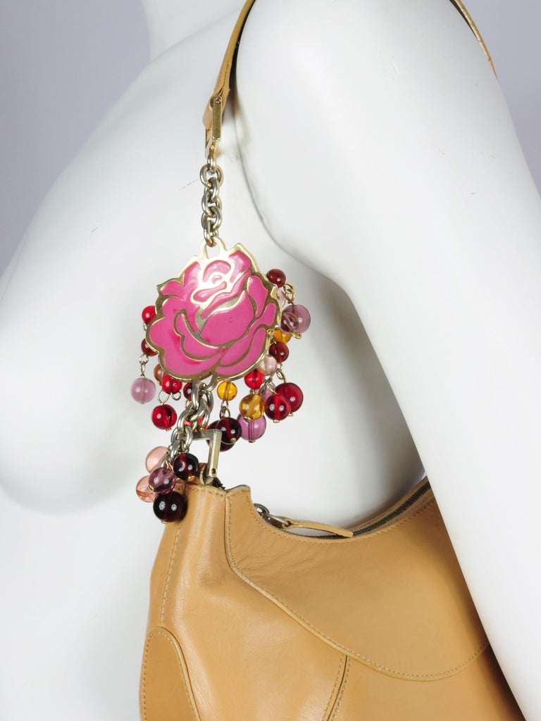 Gianni Versace Mini Shoulder Bag with Camellia Flower Glass Beads ...