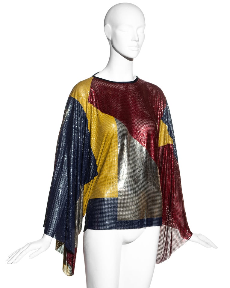 Gianni Versace multicoloured oroton metal chainmail evening tunic, fw ...