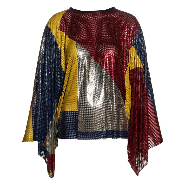 Gianni Versace multicoloured oroton metal chainmail evening tunic, fw ...