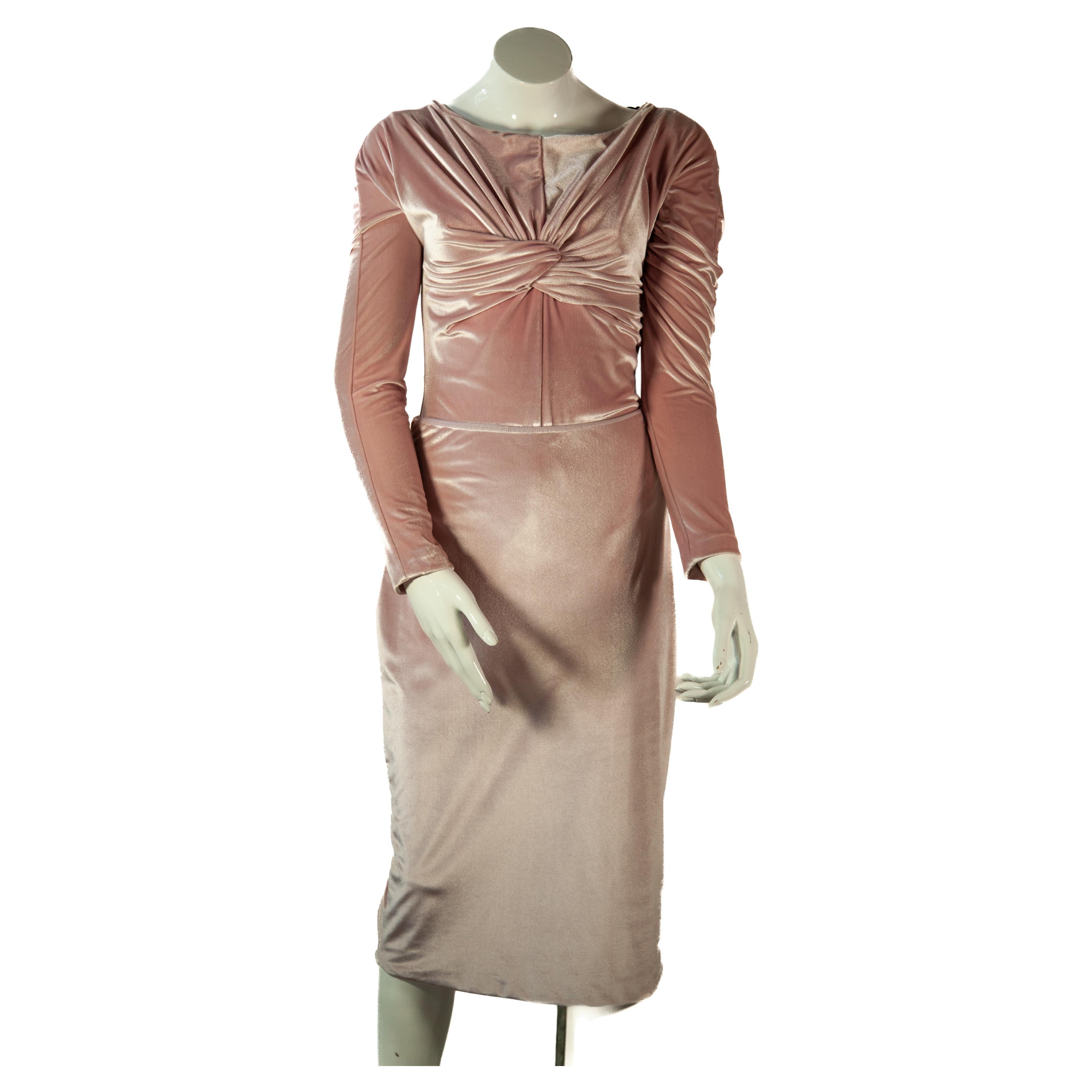 1995 "The Gianni Versace Dress" Gianni Versace Pink Velvet Ensemble For ...