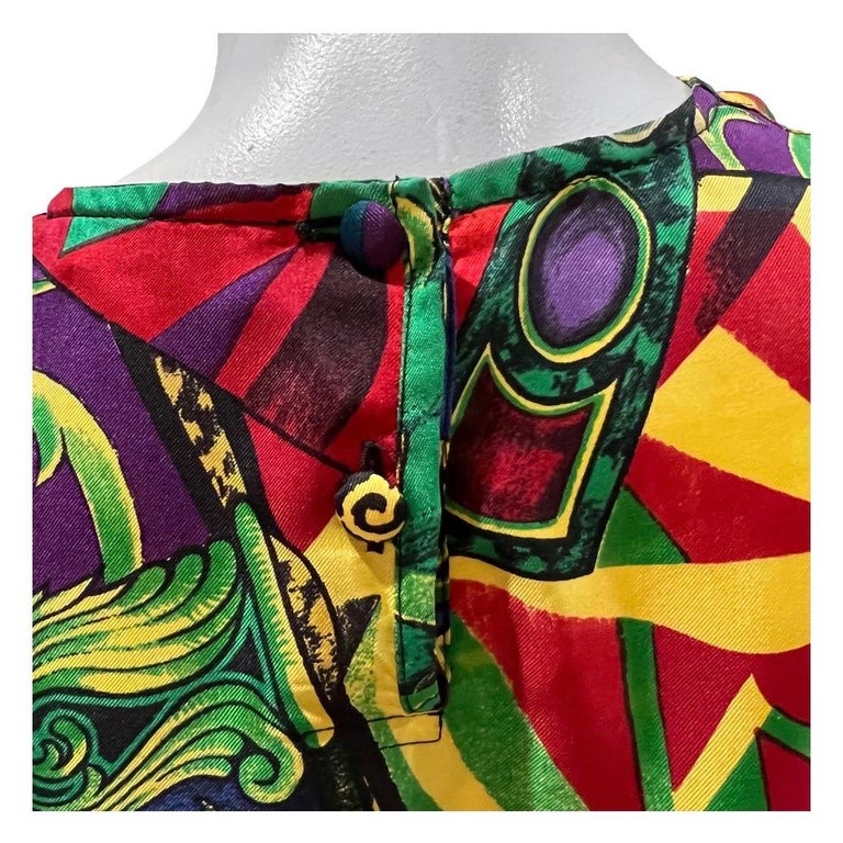 Gianni Versace Print Blouse (Circa 90s) For Sale at 1stDibs