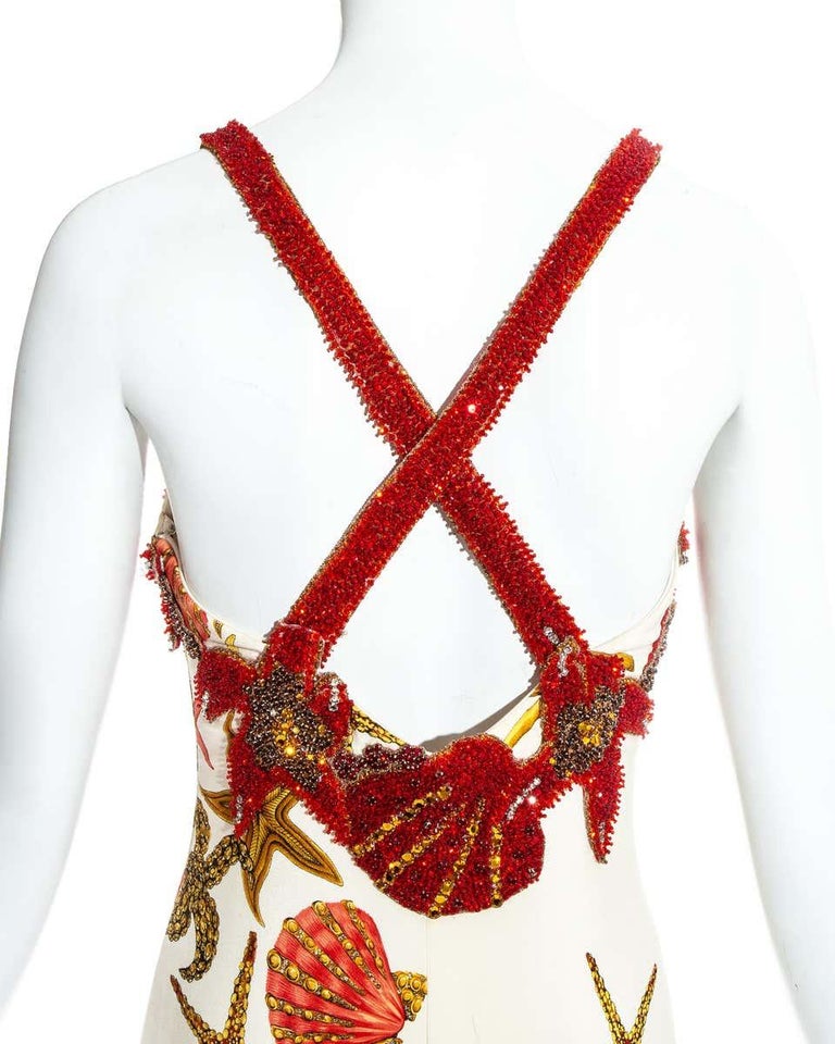 Gianni Versace printed silk and beaded 'Sea Shell' maxi dress, ss 1992 ...