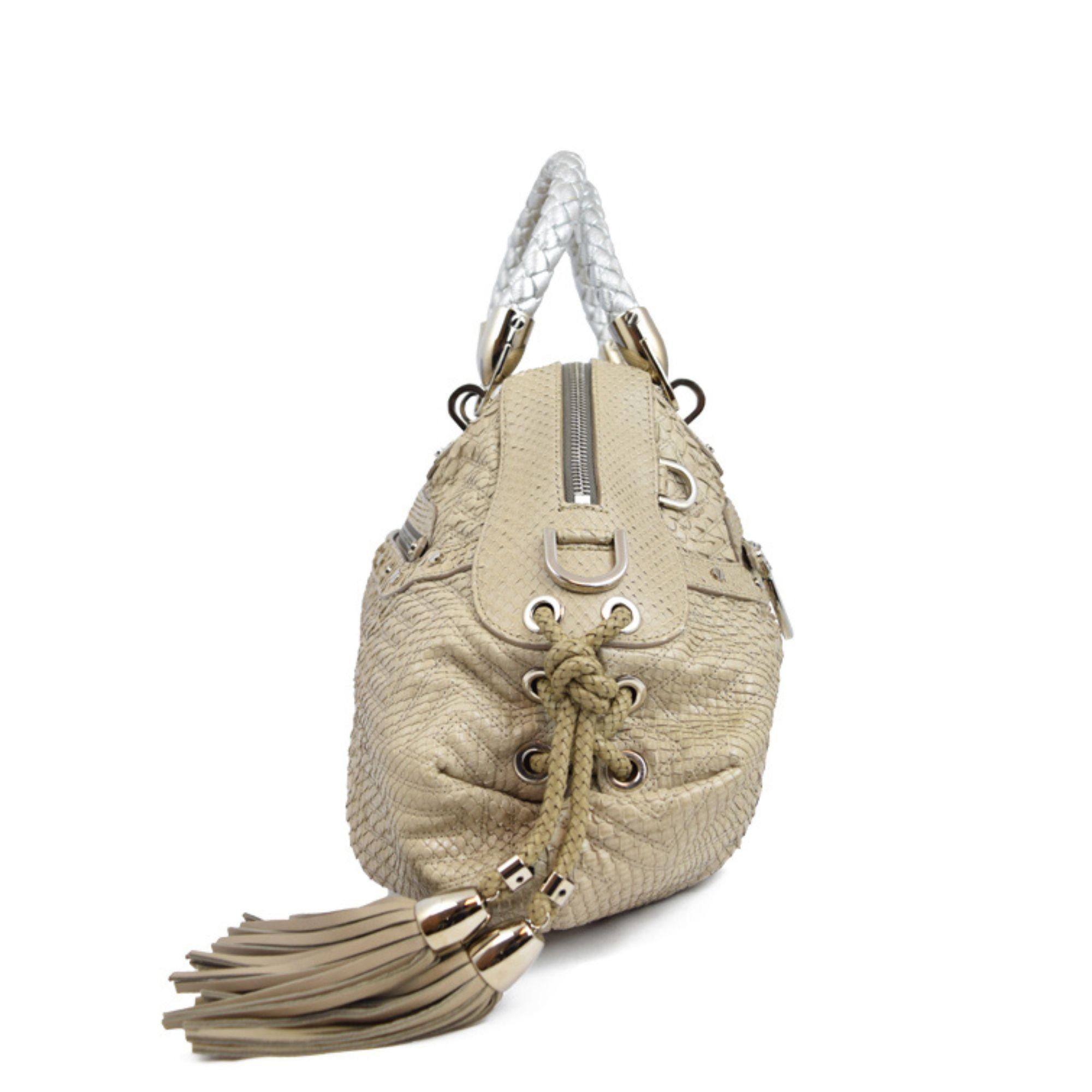 Gianni Versace Python Greek Key Quilted Satchel For Sale at 1stDibs ...