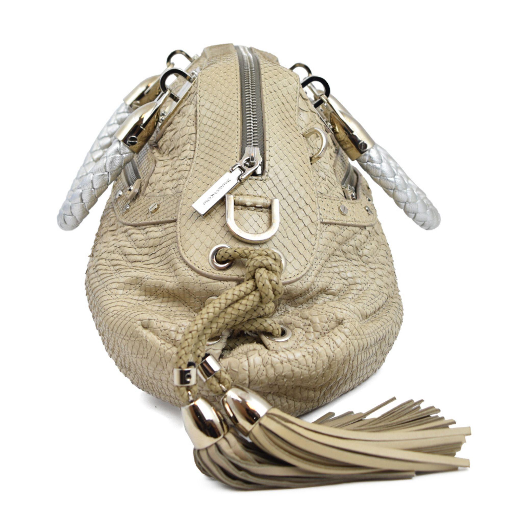 Gianni Versace Python Greek Key Quilted Satchel For Sale at 1stDibs ...