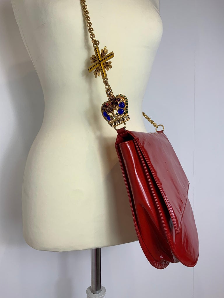 Gianni Versace red leather shoulder bag For Sale at 1stDibs