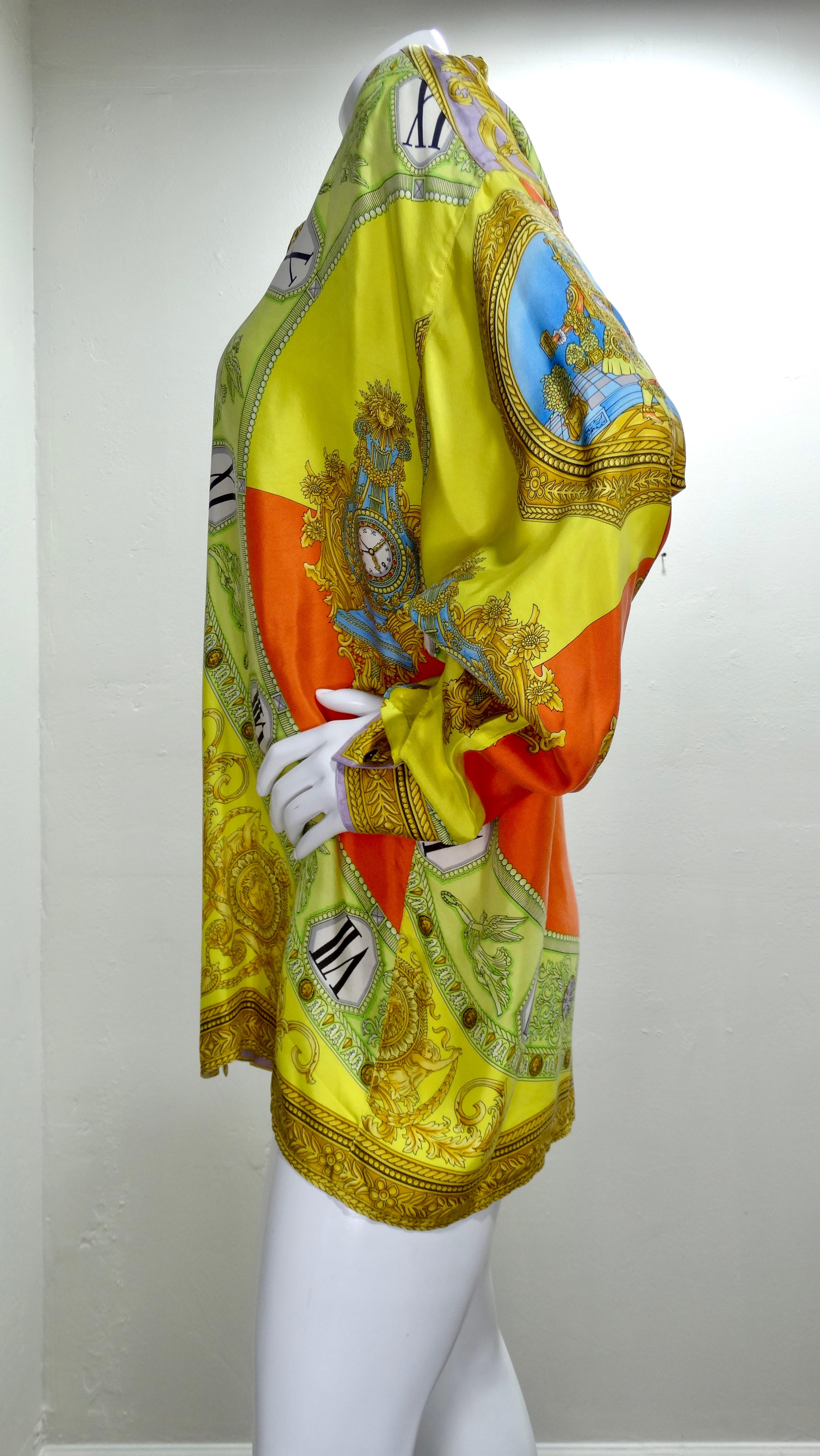 Gianni Versace Roman Clock Silk Shirt at 1stDibs | gianni roman, gianni ...