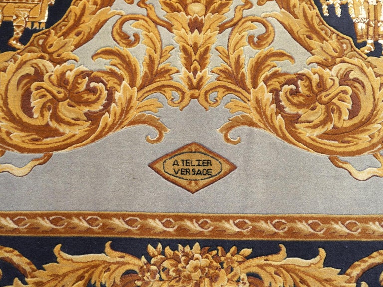 Gianni Versace Rug Home Signature Collection Black Gray Gold Rare Large ...