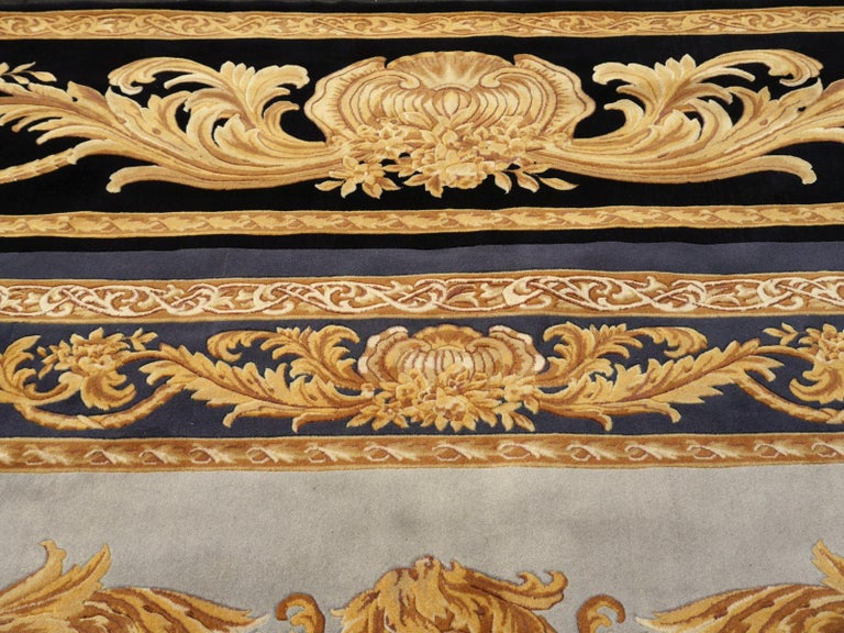 Gianni Versace Rug Home Signature Collection Black Gray Gold Rare Large ...