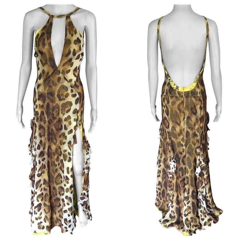 Gianni Versace S/S 2002 Vintage Plunged Backless Dress Gown For Sale at ...
