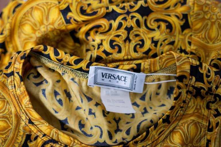 Gianni Versace Vintage S/S 1992 Baroque Fitted Dress For Sale at 1stDibs