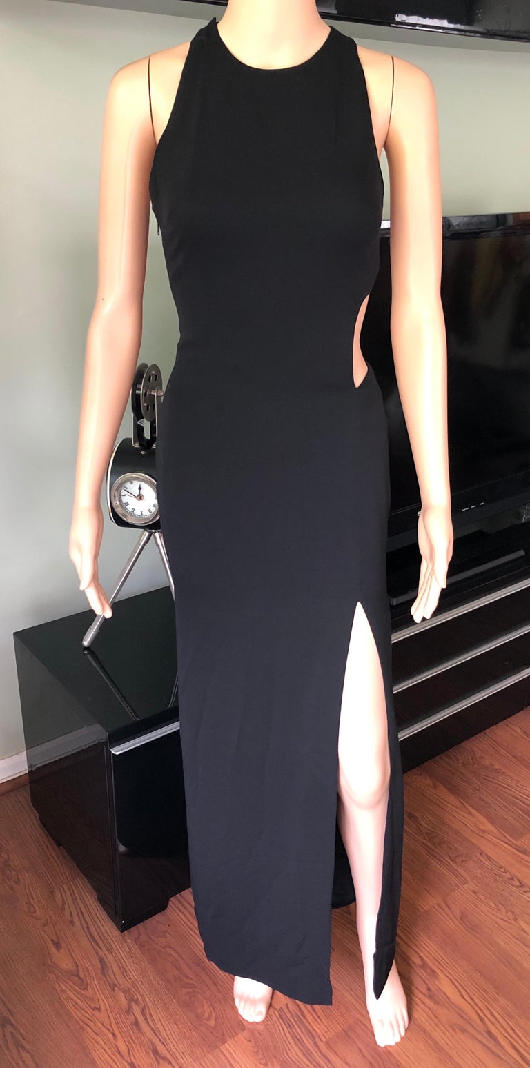 Gianni Versace S/S 1998 Runway Vintage Cutout Silk Black Evening Dress ...