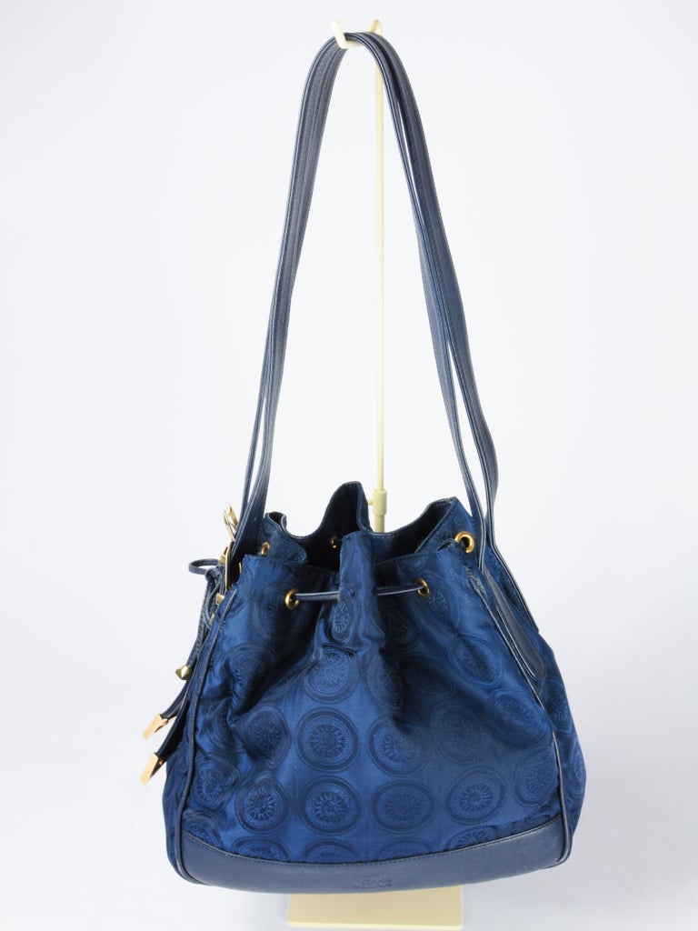 Gianni Versace Shoulder Bucket Bag with Sun Print Western Medusa ...