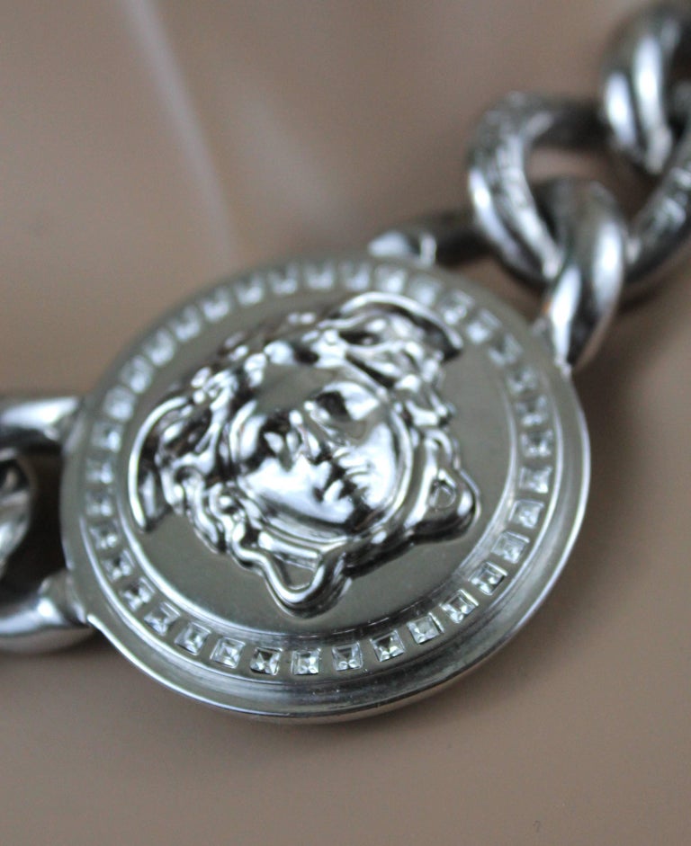 Gianni Versace Silver Medusa Choker Necklace at 1stDibs