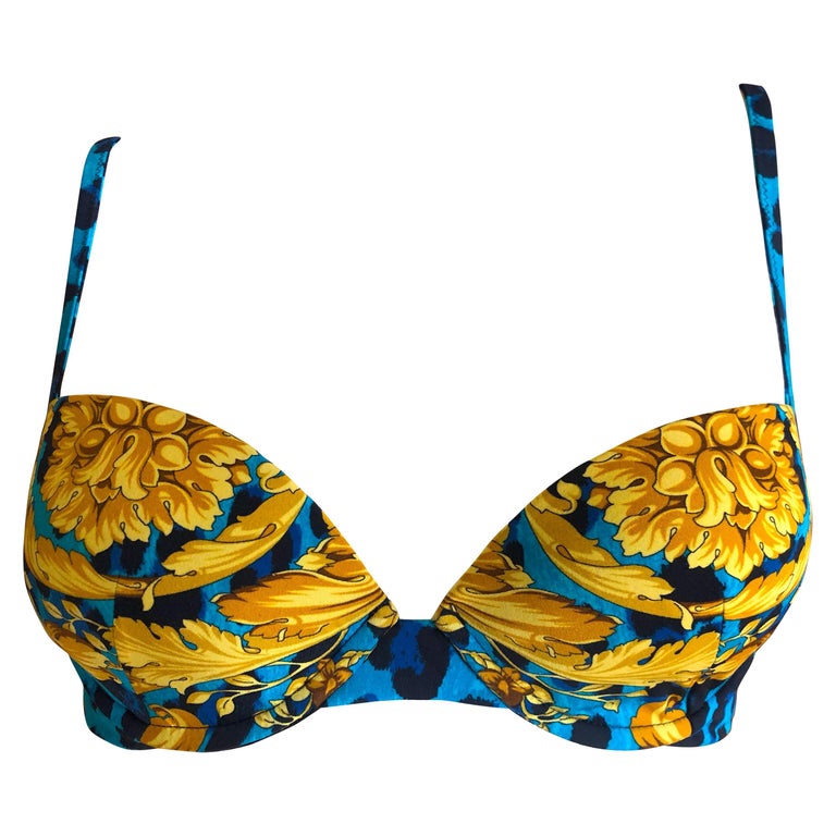 Gianni Versace Swimwear Baroque Bikini Swimsuit Top New w Tags In ...