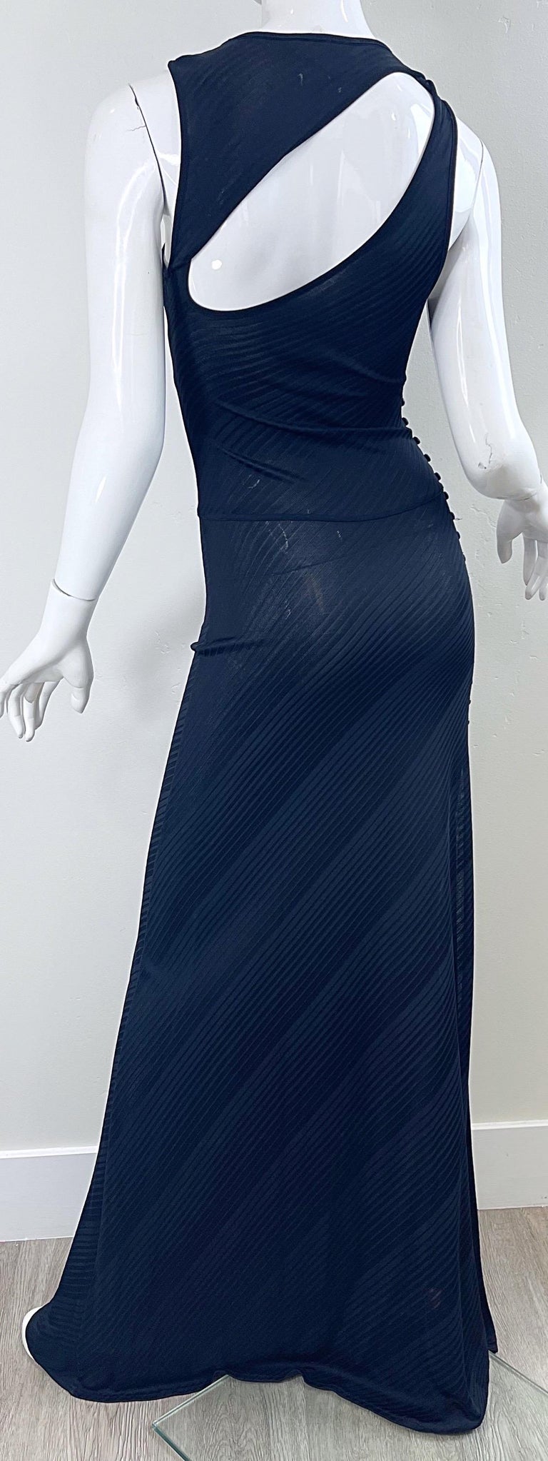 Gianni Versace Versus Spring 2001 Black Cut Out Sleeveless Vintage ...