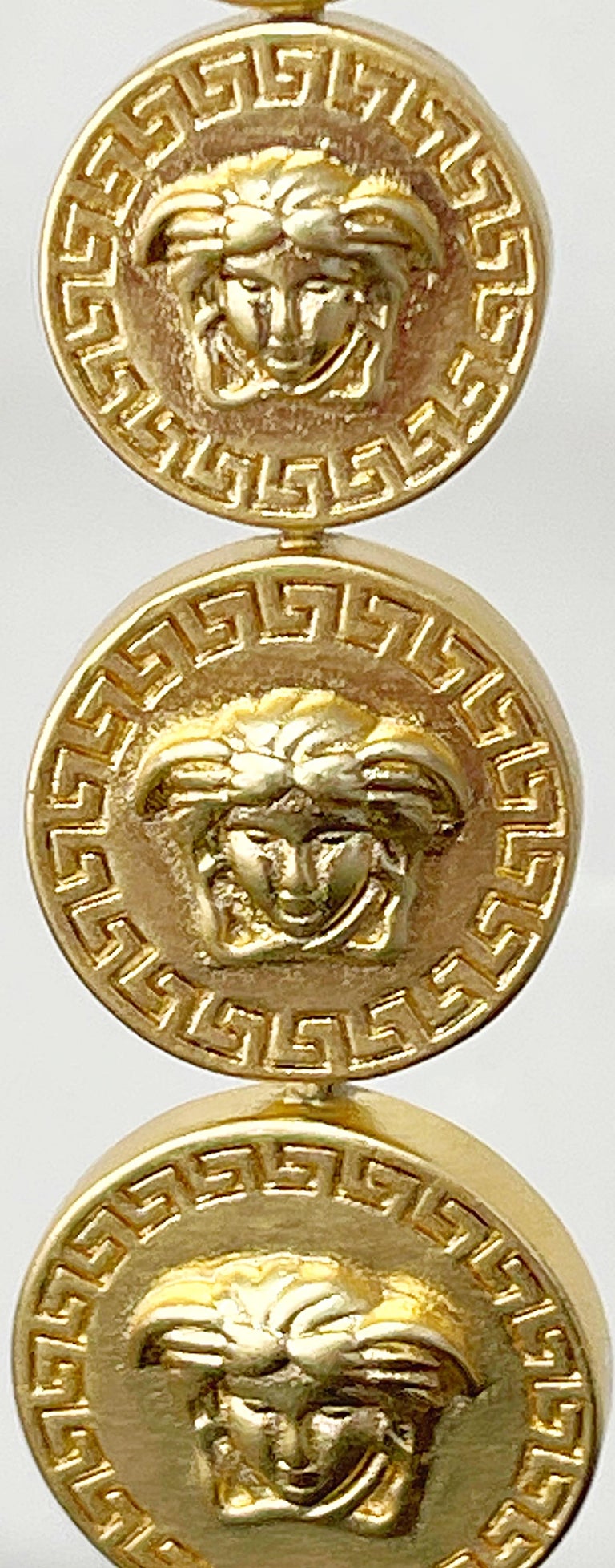 Gianni Versace Vintage 2000s Y2K Gold Logo Medusa Head Dangle Pierced ...