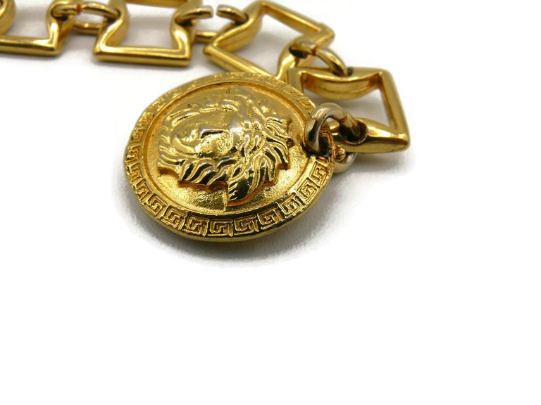 GIANNI VERSACE Vintage Iconic Medusa and Greek Chain Belt 1990s at 1stDibs