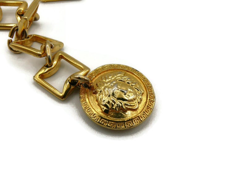 GIANNI VERSACE Vintage Iconic Medusa and Greek Chain Belt 1990s at 1stDibs