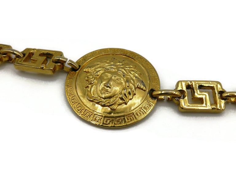 GIANNI VERSACE Vintage Iconic Medusa and Greek Chain Belt 1990s at 1stDibs