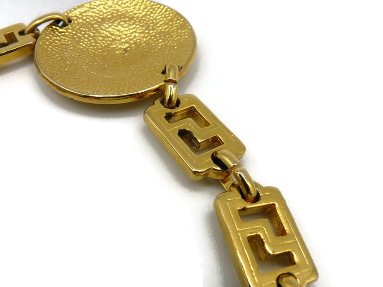 GIANNI VERSACE Vintage Iconic Medusa and Greek Chain Belt 1990s at 1stDibs