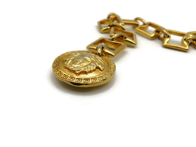 GIANNI VERSACE Vintage Iconic Medusa and Greek Chain Belt 1990s at 1stDibs