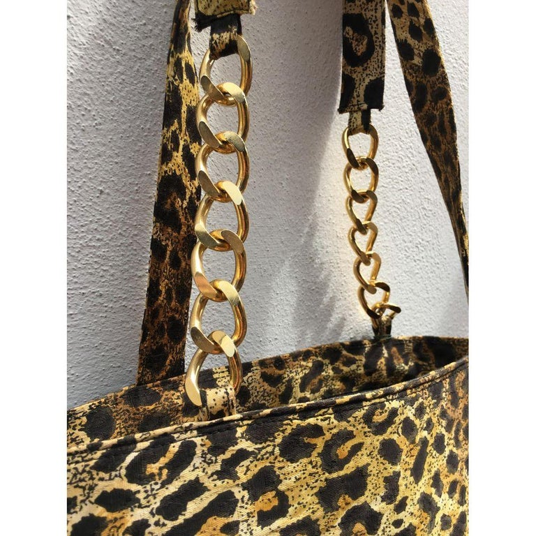 Gianni Versace Vintage Leather Handbag in Multicolour For Sale at 1stDibs