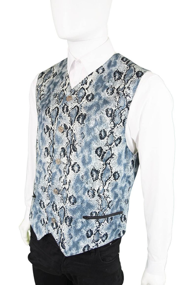Gianni Versace Vintage Mens Snakeskin Print Vest For Sale at 1stDibs ...