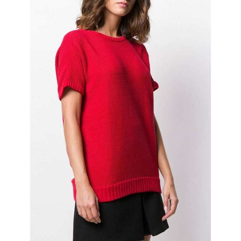 Gianni Versace Vintage red knit cotton short sleeves 80s sweater For ...