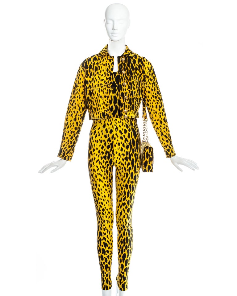 Gianni Versace yellow leopard print four piece ensemble, ss 1992 at ...
